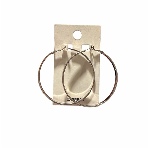 Express | Jewelry | Express Classic Silver Hoop Earrings Nwt | Poshmark